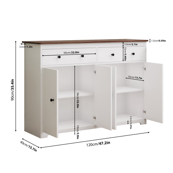 Ebern Designs Canull 47.2'' Wide Sideboard with 2 Large Drawers | Wayfair